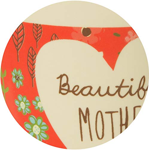 Pavilion Gift Company "A Mother's Love-Beautiful Mother" Floral Stoneware Travel Mug, Pink, 12 oz