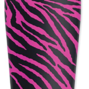 Mugzie Zebra Travel Mug with Insulated Wetsuit Cover, 16 oz, Black/Pink