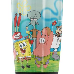 Spongebob Group Scene Stainless Steel 20 oz Travel Tumbler, Vacuum Insulated & Double Wall with Leakproof Sliding Lid