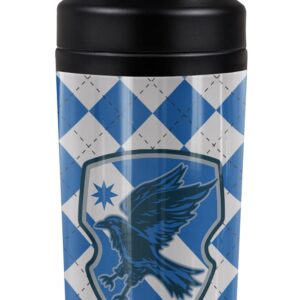 Harry Potter OFFICIAL Ravenclaw Plaid Sigil 18 oz Insulated Water Bottle, Leak Resistant, Vacuum Insulated Stainless Steel with 2-in-1 Loop Cap