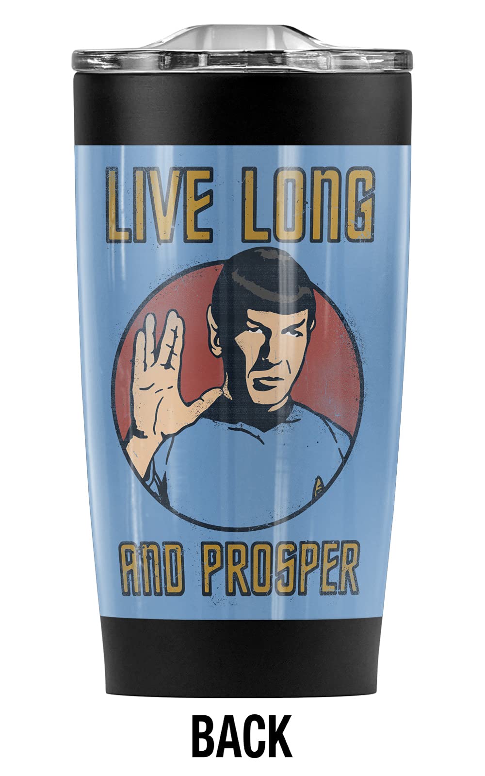 LOGOVISION Star Trek Live Long And Prosper Stainless Steel Tumbler 20 oz Coffee Travel Mug/Cup, Vacuum Insulated & Double Wall with Leakproof Sliding Lid | Great for Hot Drinks and Cold Beverages