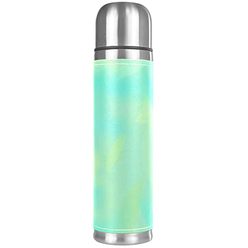 Stainless Steel Leather Vacuum Insulated Mug Psychedelic Thermos Water Bottle for Hot and Cold Drinks Kids Adults 16 Oz