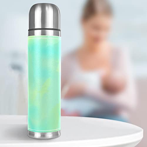 Stainless Steel Leather Vacuum Insulated Mug Psychedelic Thermos Water Bottle for Hot and Cold Drinks Kids Adults 16 Oz