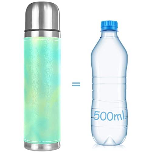 Stainless Steel Leather Vacuum Insulated Mug Psychedelic Thermos Water Bottle for Hot and Cold Drinks Kids Adults 16 Oz