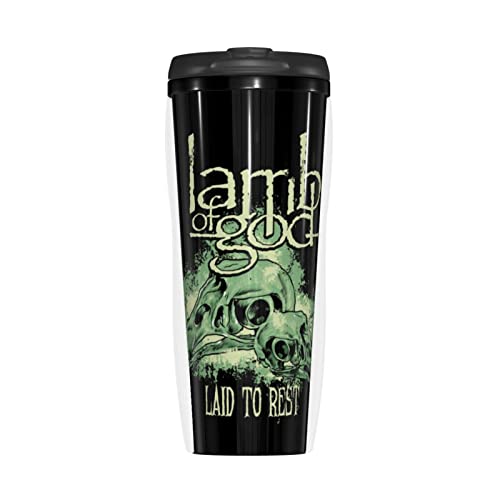 LOREBUTY Lamb Rock of God Band Coffee Mug With Lids 12oz Insulated Car Mugs Double Wall Vacuum Reusable Travel Coffee Cup For Hot/Ice Drinks Coffee Teas