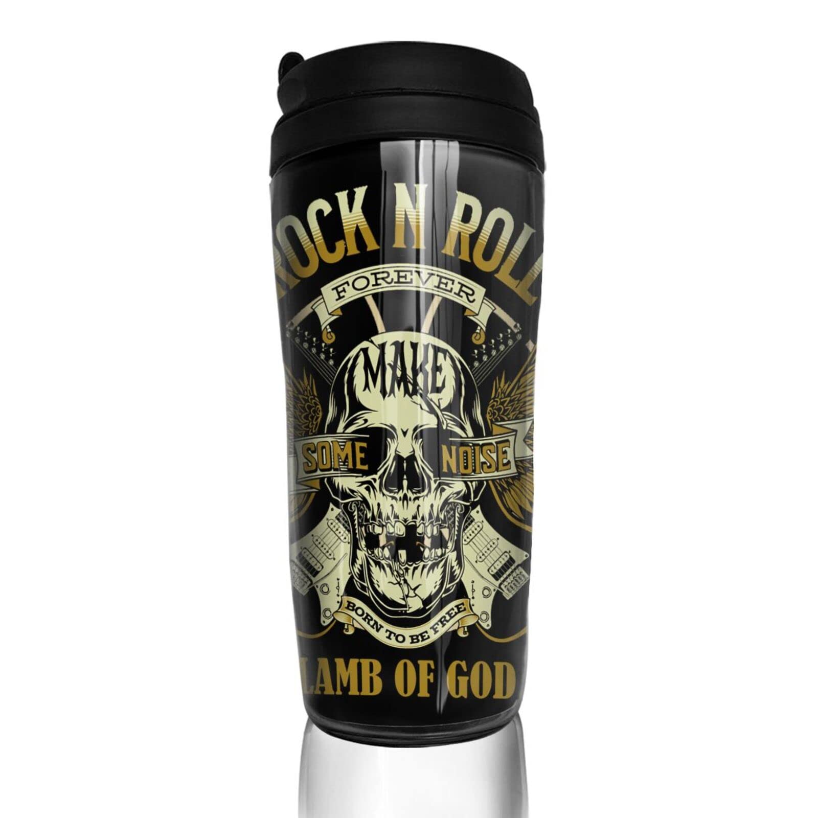 LOREBUTY Lamb Rock of God Band Coffee Mug With Lids 12oz Insulated Car Mugs Double Wall Vacuum Reusable Travel Coffee Tumbler For Hot/Ice Drinks Coffee Teas