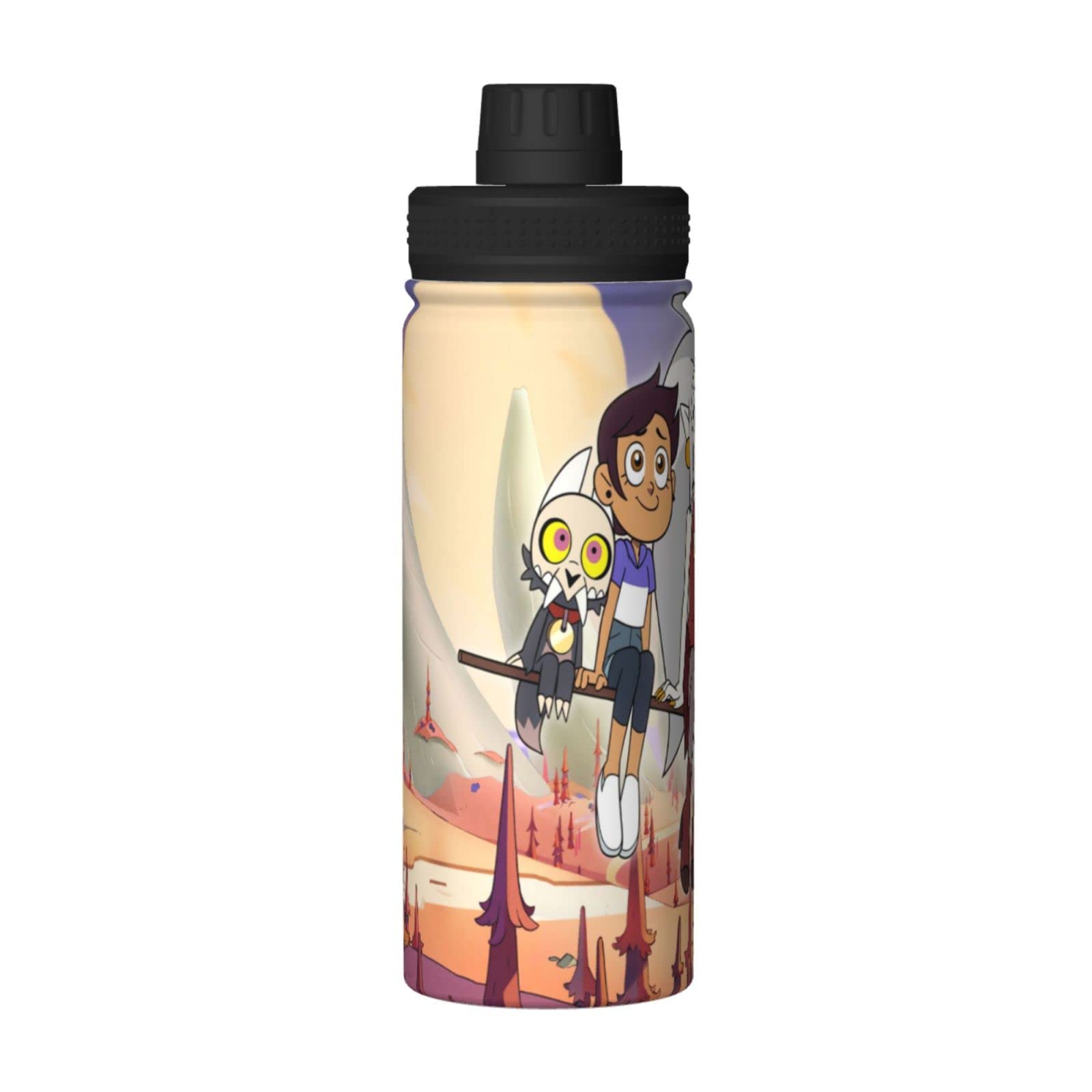 atgzfdr The Owl Anime House Sports Water Bottle 18oz Stainless Insulated Water Bottles Leak Proof Hot and Cold Flask Travel Cup for Hiking & Biking