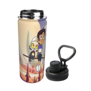 atgzfdr The Owl Anime House Sports Water Bottle 18oz Stainless Insulated Water Bottles Leak Proof Hot and Cold Flask Travel Cup for Hiking & Biking