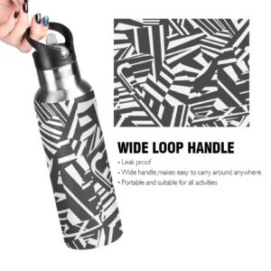 Dazzle Camouflage Water Bottle with Straw Lid Double Wall Thermos Bottle Vacuum Insulated Flask Stainless Steel Water Bottle for Gym Outdoor 35 OZ