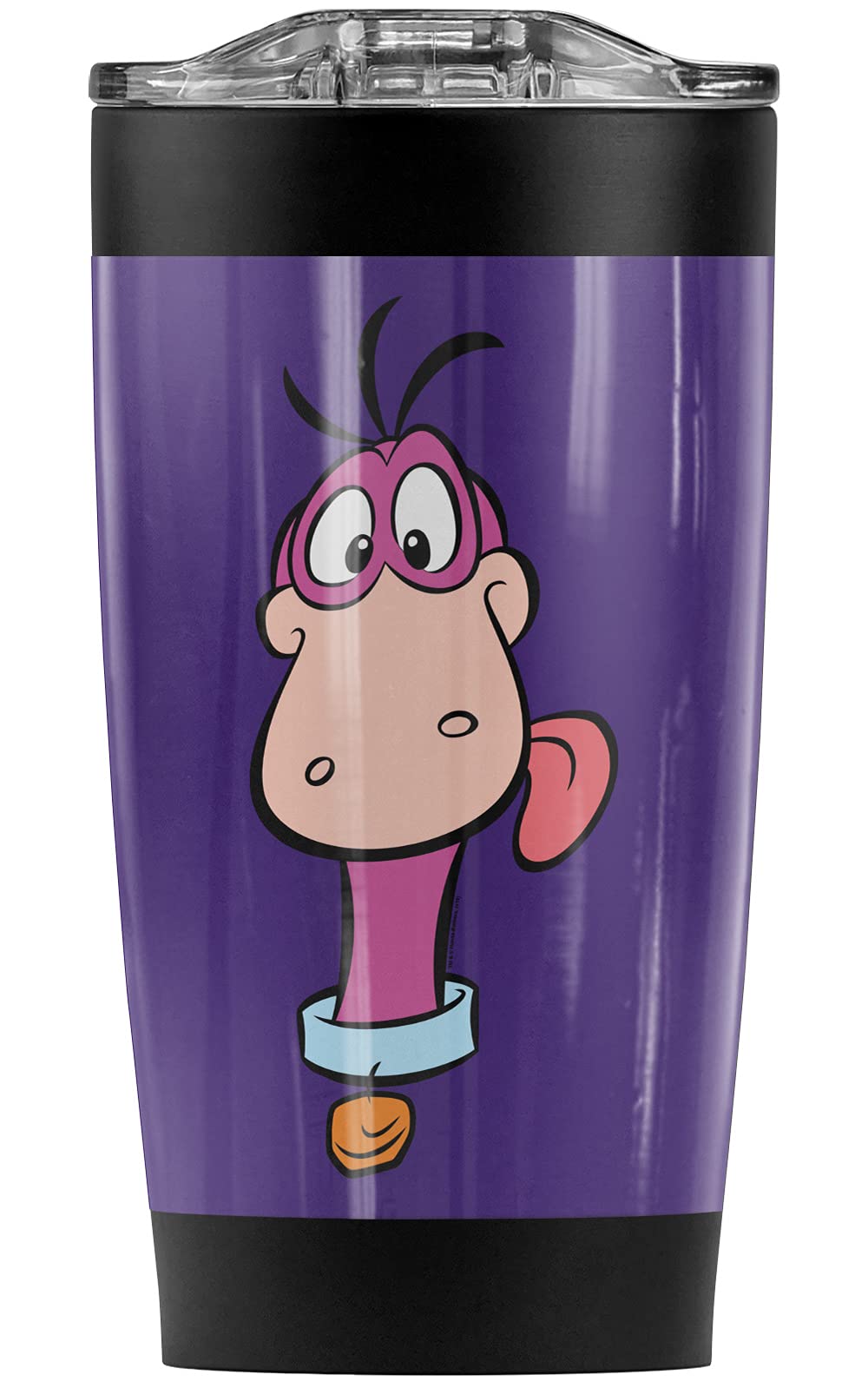 Logovision The Flintstones Dino Face Stainless Steel Tumbler 20 oz Coffee Travel Mug/Cup, Vacuum Insulated & Double Wall with Leakproof Sliding Lid | Great for Hot Drinks and Cold Beverages