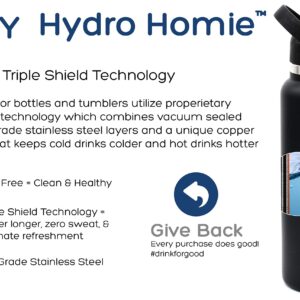 HYDRO HOMIE Tumbler - Premium Stainless Steel Triple Wall Vacuum Insulated with Triple Shield Technology 30 oz Navy Twilight