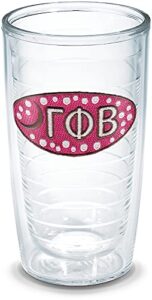 tervis gamma phi beta sorority tumbler, 16 oz, clear -