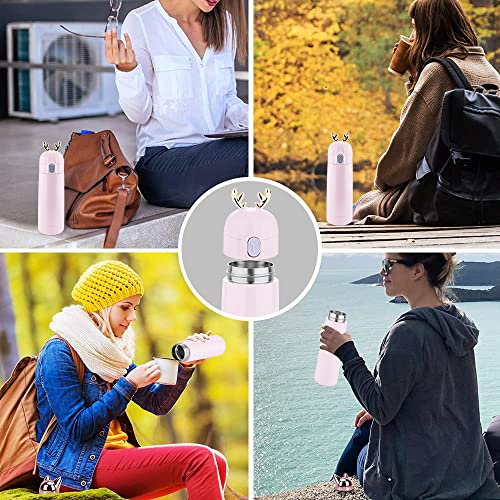 Water Bottle, Insulated Stainless Steel Water Bottle, Deer Horn Kids Cups, Vacuum Insulated Double Wall Camping Tumbler, Gifts for Women, Christmas, Friends, Mom, Her, Sister, Aunt, Daughter, 350 ML