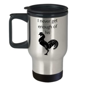 Rooster Dirty humor mugs, Gifts for bride from groom, Cute coffee travel mug, Funny gag for adults, Wifey gag gift, Just Engaged, Girlfriend