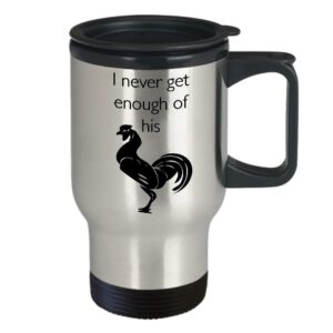 Rooster Dirty humor mugs, Gifts for bride from groom, Cute coffee travel mug, Funny gag for adults, Wifey gag gift, Just Engaged, Girlfriend