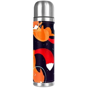 insulated water bottle,thermos for hot drinks,cartoon space fox,coffee thermos stainless steel water bottle