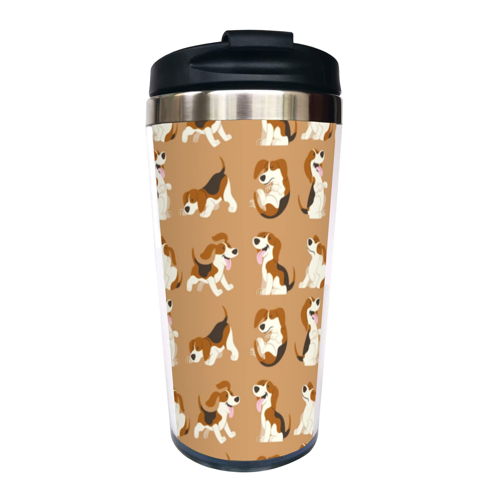 Yipaidel Beagle Dog Cartoon Travel Coffee Cup for Women, Stainless Steel Mug for Birthday Mother's Day Gift 14 OZ