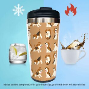 Yipaidel Beagle Dog Cartoon Travel Coffee Cup for Women, Stainless Steel Mug for Birthday Mother's Day Gift 14 OZ