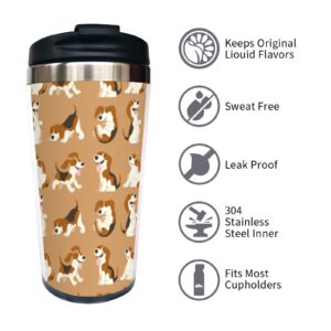 Yipaidel Beagle Dog Cartoon Travel Coffee Cup for Women, Stainless Steel Mug for Birthday Mother's Day Gift 14 OZ