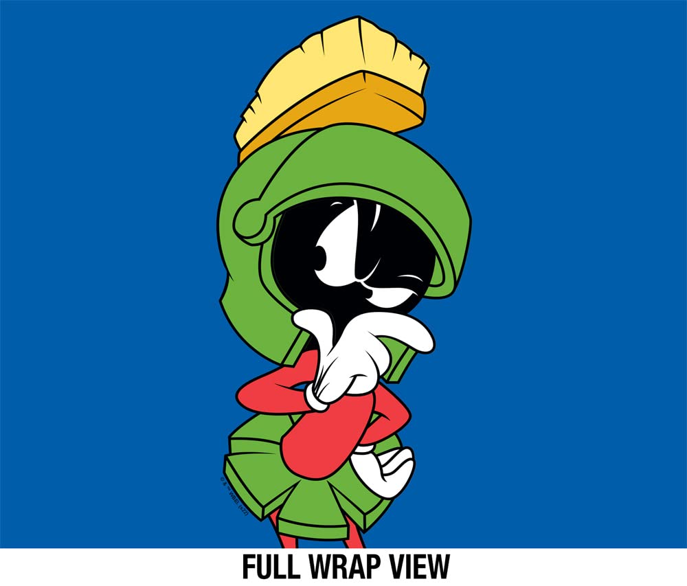 Looney Tunes OFFICIAL Marvin the Martian 24 oz Insulated Canteen Water Bottle, Leak Resistant, Vacuum Insulated Stainless Steel with Loop Cap, Black