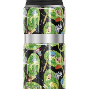 Rick and Morty Portal Mayhem THERMOS STAINLESS KING Stainless Steel Drink Bottle, Vacuum insulated & Double Wall, 24oz