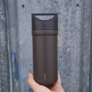 Poketle Personal Insulated Bottle, 380ml, Stainless Steel Tumbler, Lightweight, Good for Hot and Cold Drinks, Charcoal Gray