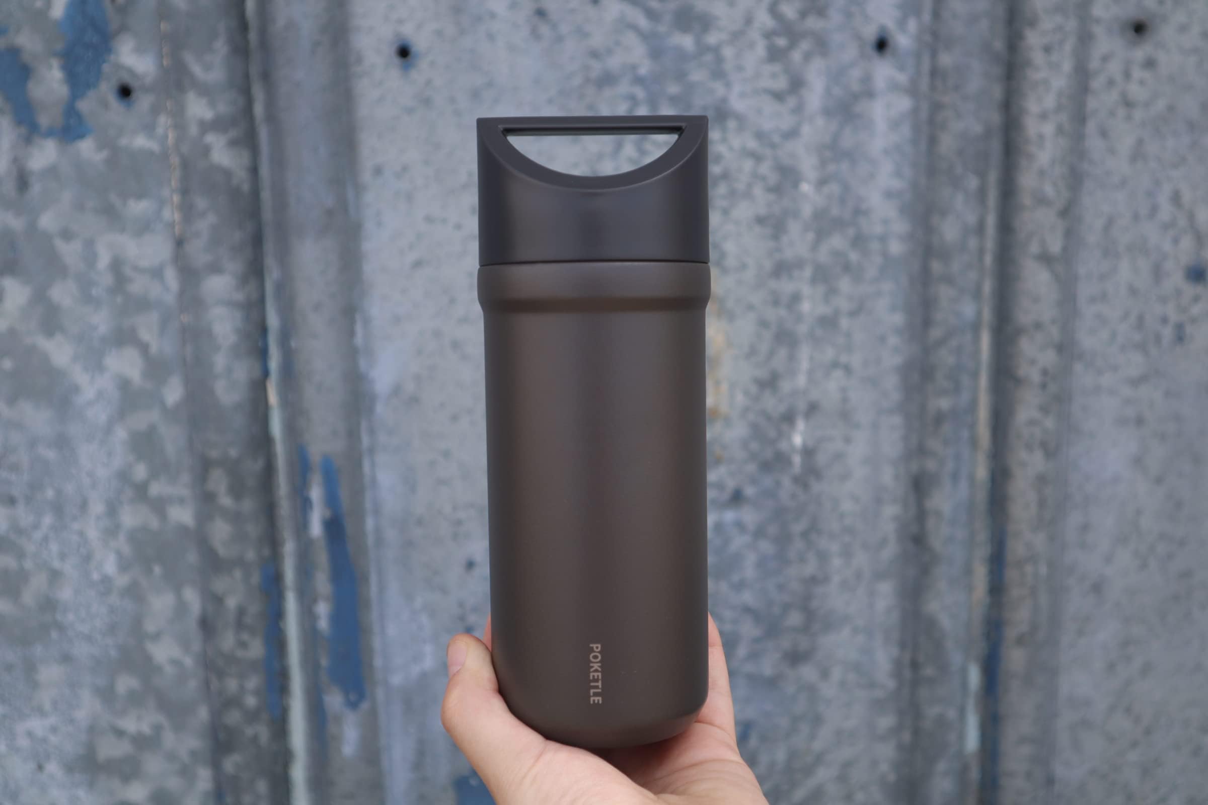 Poketle Personal Insulated Bottle, 380ml, Stainless Steel Tumbler, Lightweight, Good for Hot and Cold Drinks, Charcoal Gray