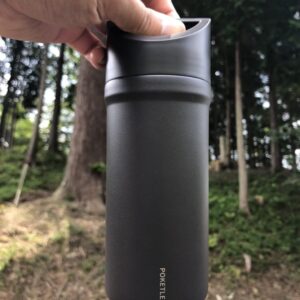 Poketle Personal Insulated Bottle, 380ml, Stainless Steel Tumbler, Lightweight, Good for Hot and Cold Drinks, Charcoal Gray