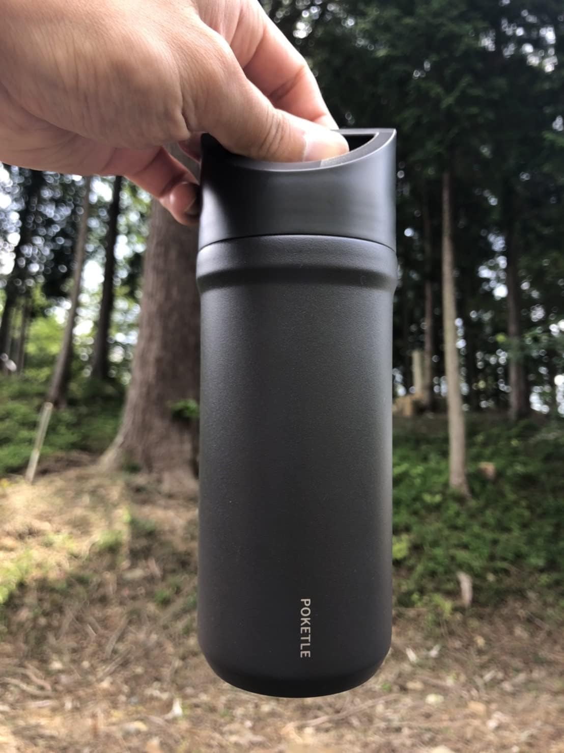 Poketle Personal Insulated Bottle, 380ml, Stainless Steel Tumbler, Lightweight, Good for Hot and Cold Drinks, Charcoal Gray