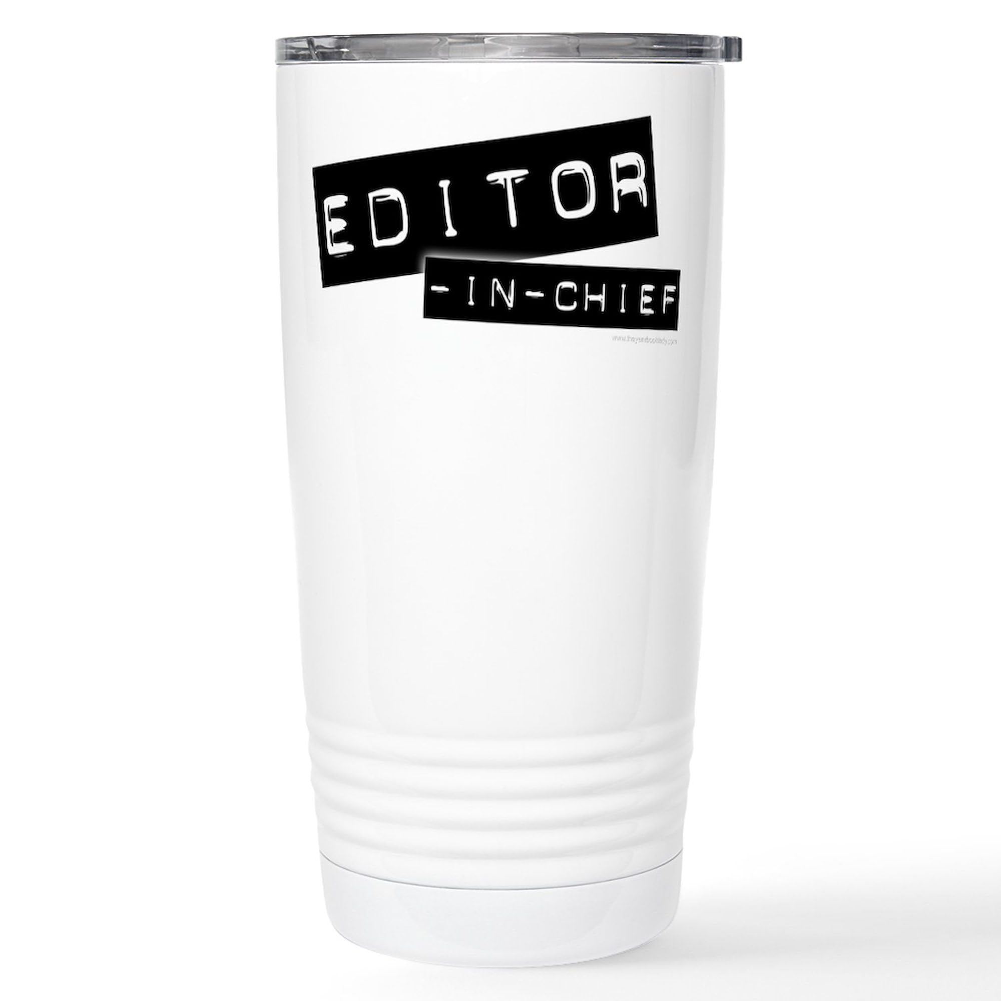 CafePress Editor In Chief Stainless Steel Travel Mug Stainless Steel Travel Mug, Insulated 20 oz. Coffee Tumbler