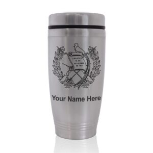 skunkwerkz commuter travel mug, flag of guatemala, personalized engraving included