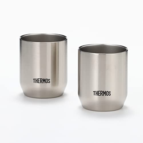 Thermos JDH-280P S Vacuum Insulated Cup, 9.5 fl oz (280 ml), Stainless Steel, Set of 2