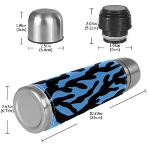 Stainless Steel Leather Vacuum Insulated Mug Seaweed Thermos Water Bottle for Hot and Cold Drinks Kids Adults 16 Oz