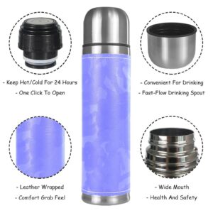 Stainless Steel Leather Vacuum Insulated Mug Abstract Texture Thermos Water Bottle for Hot and Cold Drinks Kids Adults 16 Oz