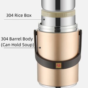 Thermos for Hot Food, 2 Tier Soup Thermos Container, Food Thermos, 304 Stainless Steel Vacuum Insulated Thermal Bento Lunchbox for Office School Camping Picnic Outdoors, 1500ml-Red