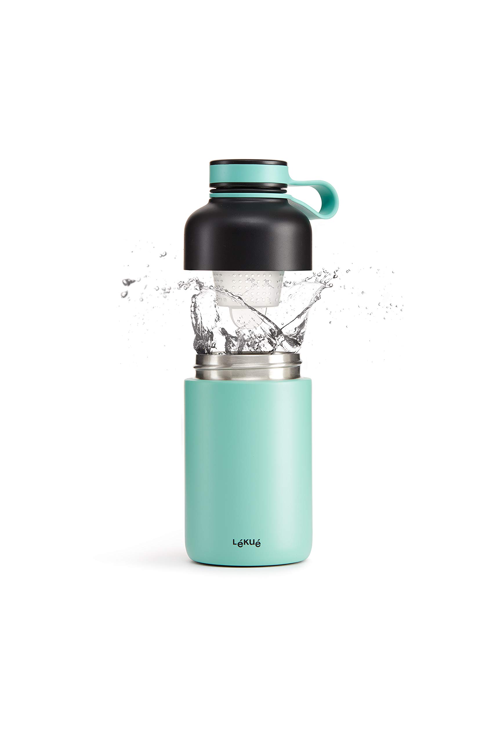 Lékué Go Insulated Bottle, 16.9oz, Gray