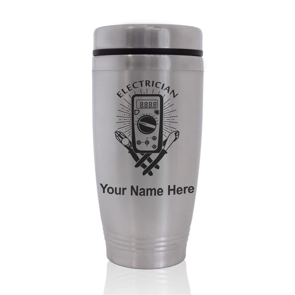 SkunkWerkz Commuter Travel Mug, Electrician, Personalized Engraving Included