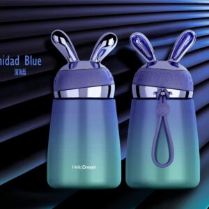 AINAAN Double Stainless Steel Vacuum Girl Thermos Coffee Cup Durable Leakproof BPA Free Travel Office School （Blue