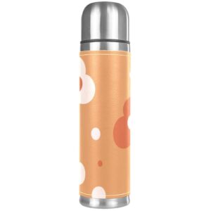 stainless steel leather vacuum insulated mug flower thermos water bottle for hot and cold drinks kids adults 16 oz