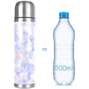 Stainless Steel Leather Vacuum Insulated Mug Flowers Thermos Water Bottle for Hot and Cold Drinks Kids Adults 16 Oz