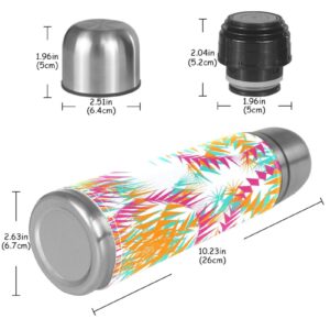 Stainless Steel Leather Vacuum Insulated Mug Abstract Texture Thermos Water Bottle for Hot and Cold Drinks Kids Adults 16 Oz