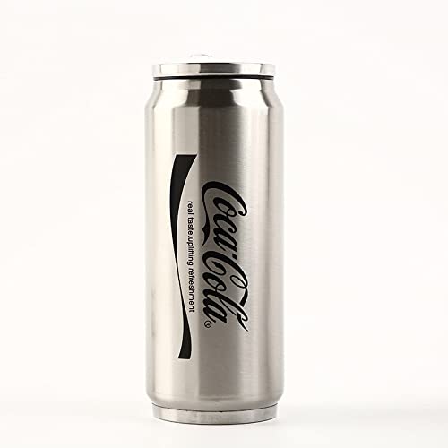 Gift Cup Creative Coke Can Sports Water Cup 304 Stainless Steel Thermos Coke Cup Portable Thermos Outdoor Water Cup Travel (Capacity : 450ML, Color : Silver)