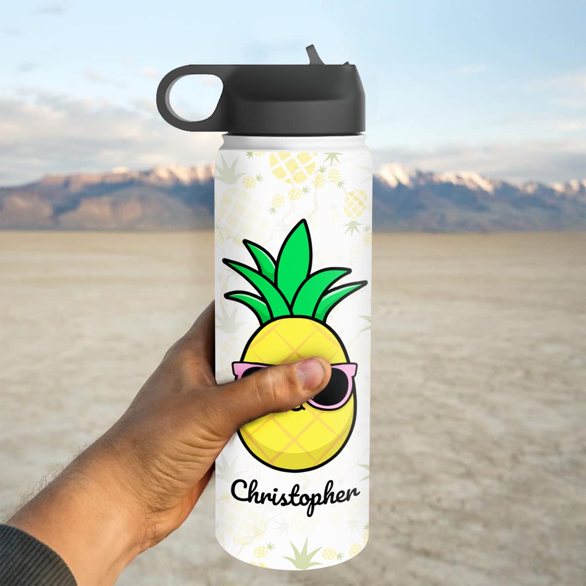 winorax Inspirational Gifts Personalized Pineapple Water Bottle Funny Gifts for Girls Teen Kids Sports Bottles Stainless Steel 12oz 18oz 32oz Back To School Gifts Christmas Birthday