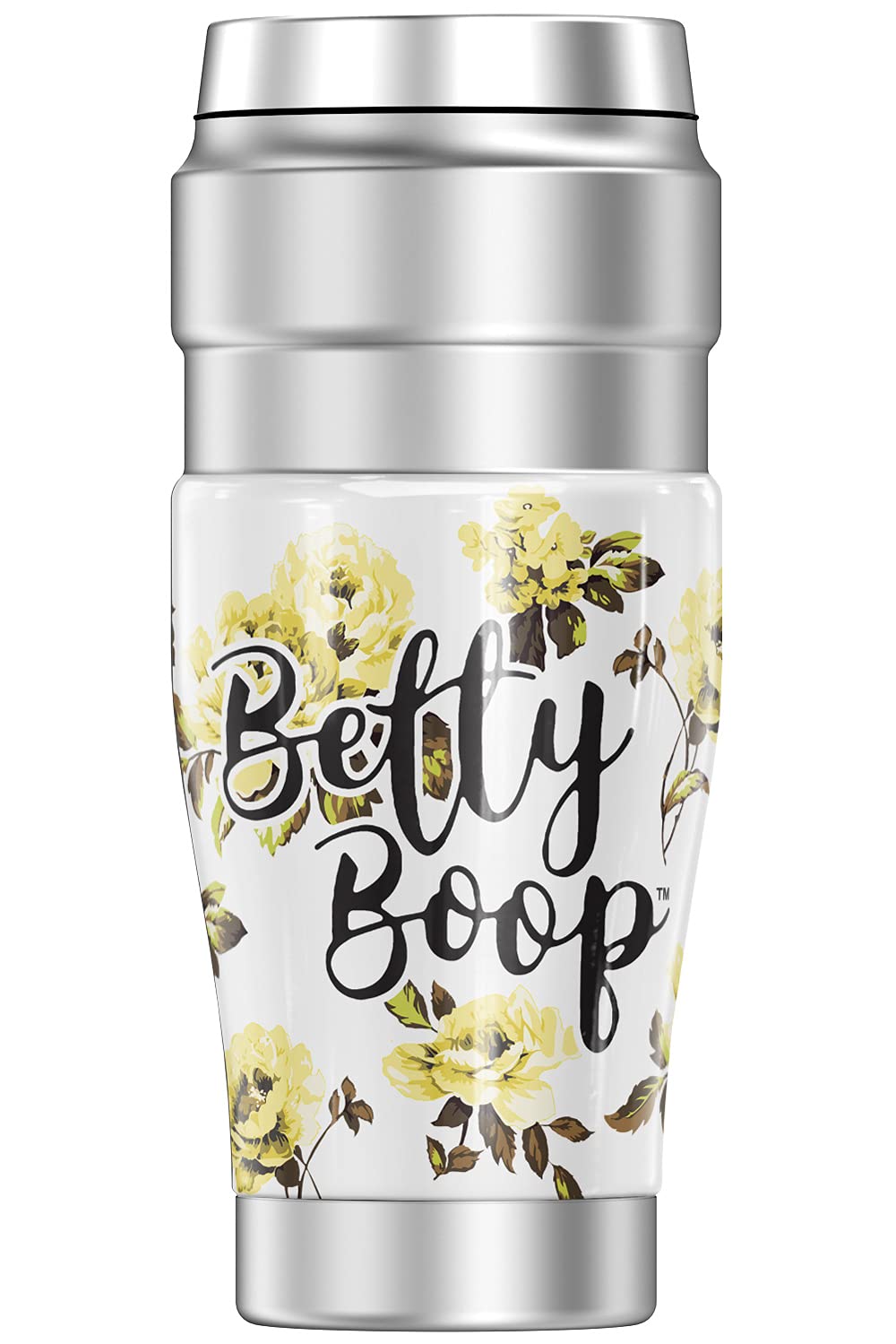 THERMOS Betty Boop Yellow Flowers STAINLESS KING Stainless Steel Travel Tumbler, Vacuum insulated & Double Wall, 16oz