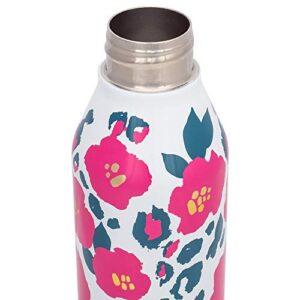 Mary Square Wild Posy Pink Spot 17 Ounce Stainless Steel Metal Sports Water Bottle