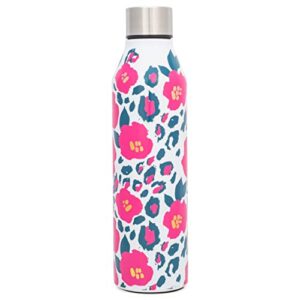 mary square wild posy pink spot 17 ounce stainless steel metal sports water bottle