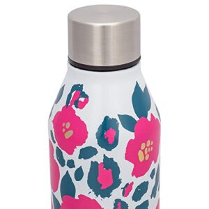 Mary Square Wild Posy Pink Spot 17 Ounce Stainless Steel Metal Sports Water Bottle