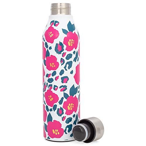 Mary Square Wild Posy Pink Spot 17 Ounce Stainless Steel Metal Sports Water Bottle