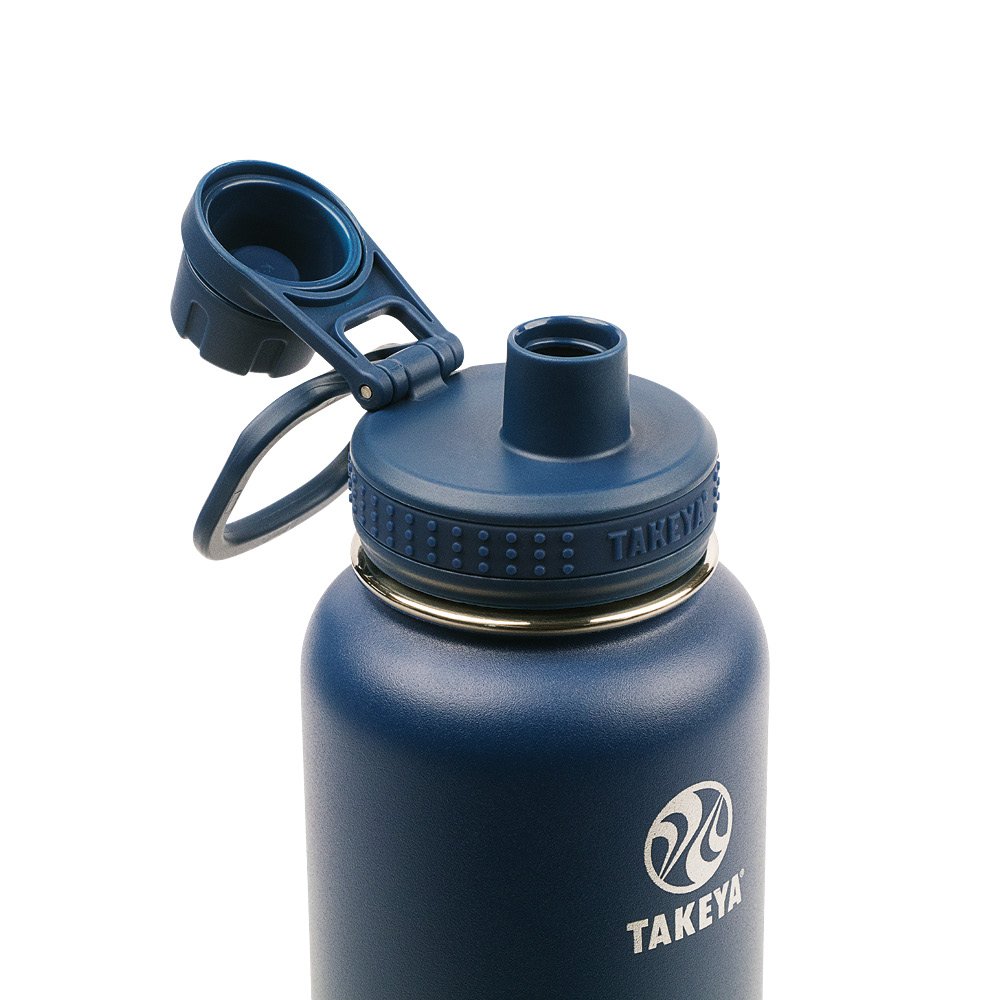 Takeya Actives Insulated Stainless Steel Water Bottles with Spout Lid, 32 Ounce and 24 Ounce