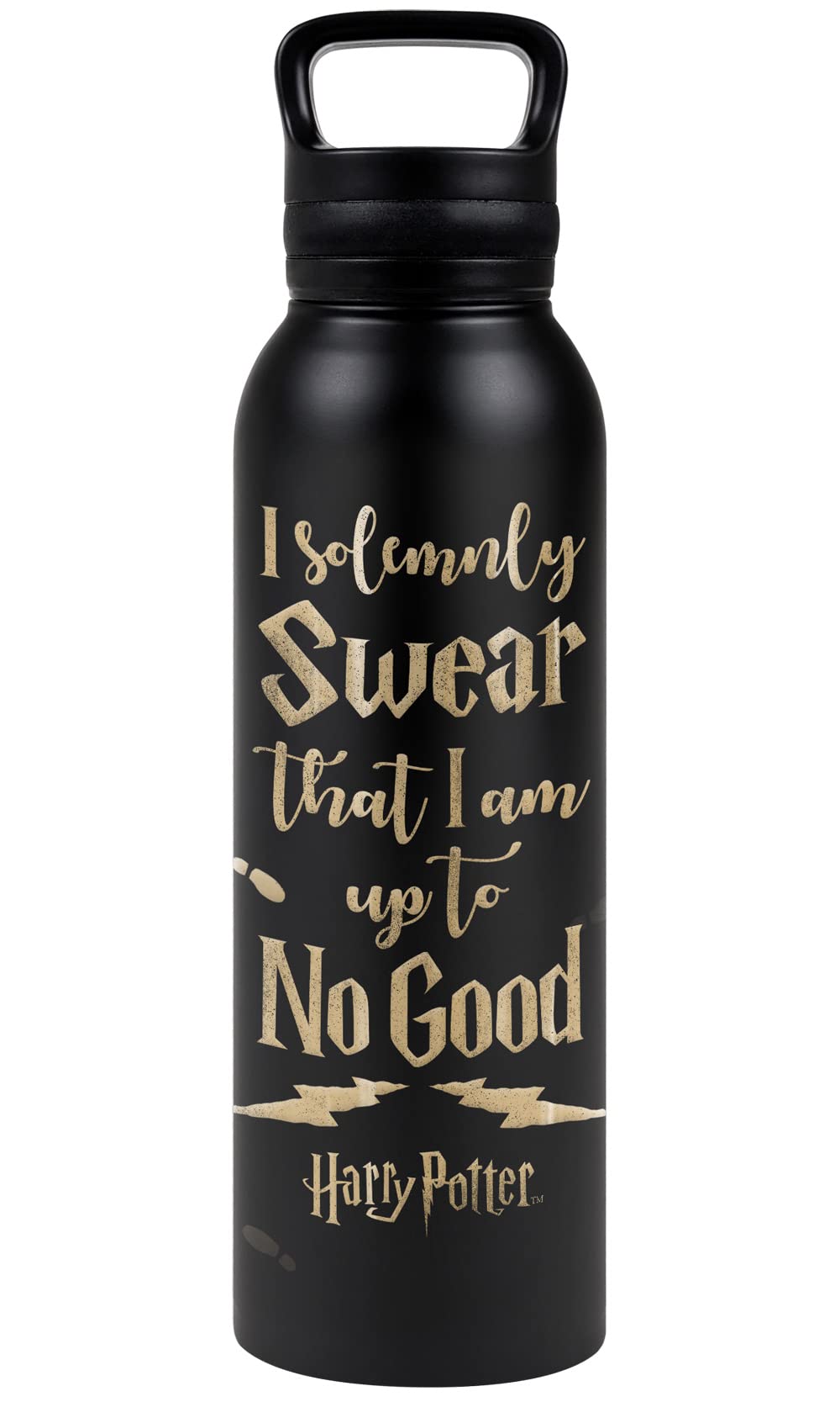 Harry Potter OFFICIAL No Good 24 oz Insulated Canteen Water Bottle, Leak Resistant, Vacuum Insulated Stainless Steel with Loop Cap